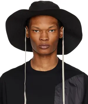 Rick Owens Black Gilligan Bucket Hat - 09 Black | Editorialist